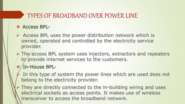 Broadband Over Power Line Pptx Computer Networking Computing