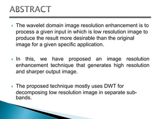 satellite image enhancement | PPT