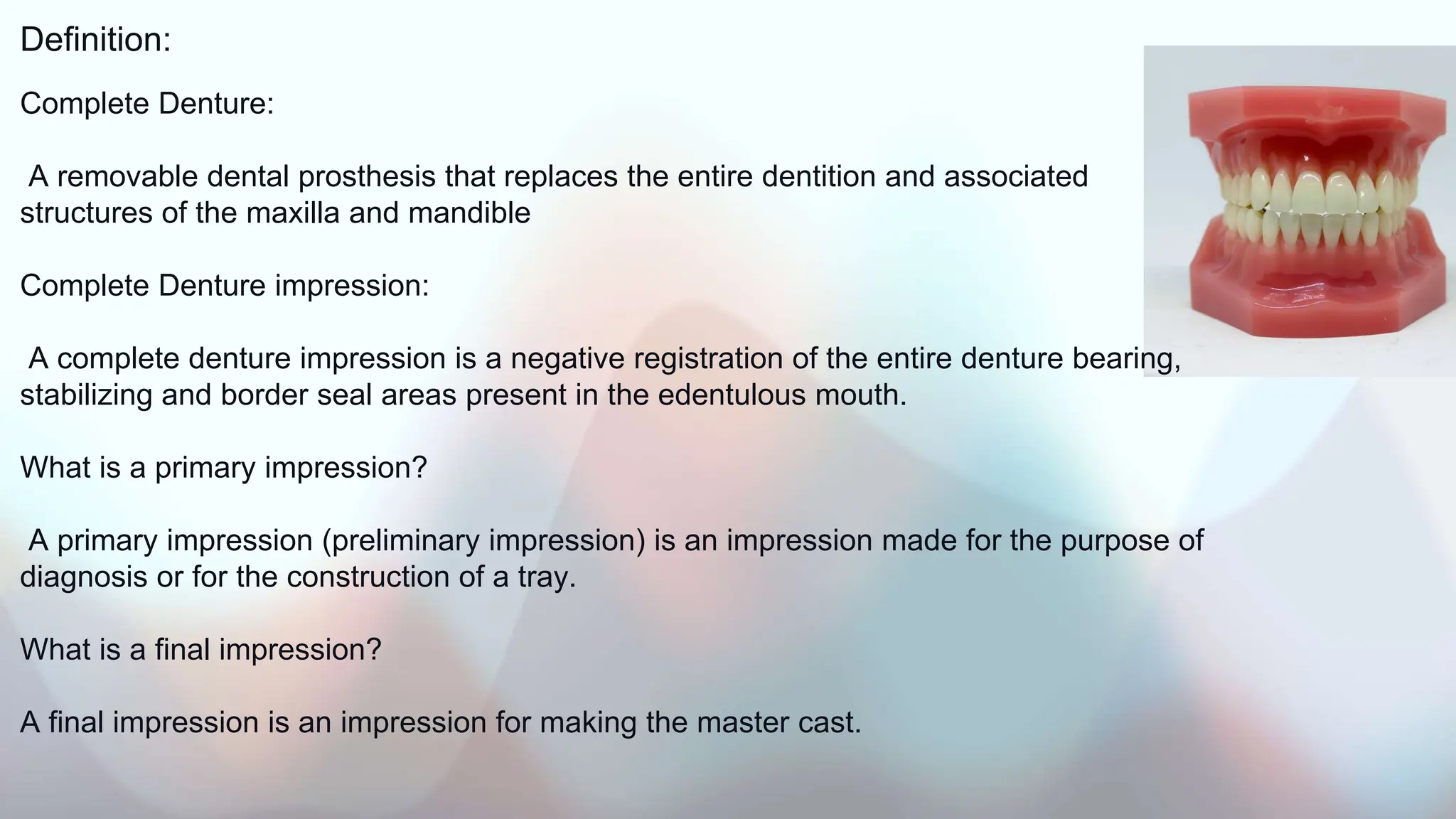 Complete denture and denture material Seminar | PPT