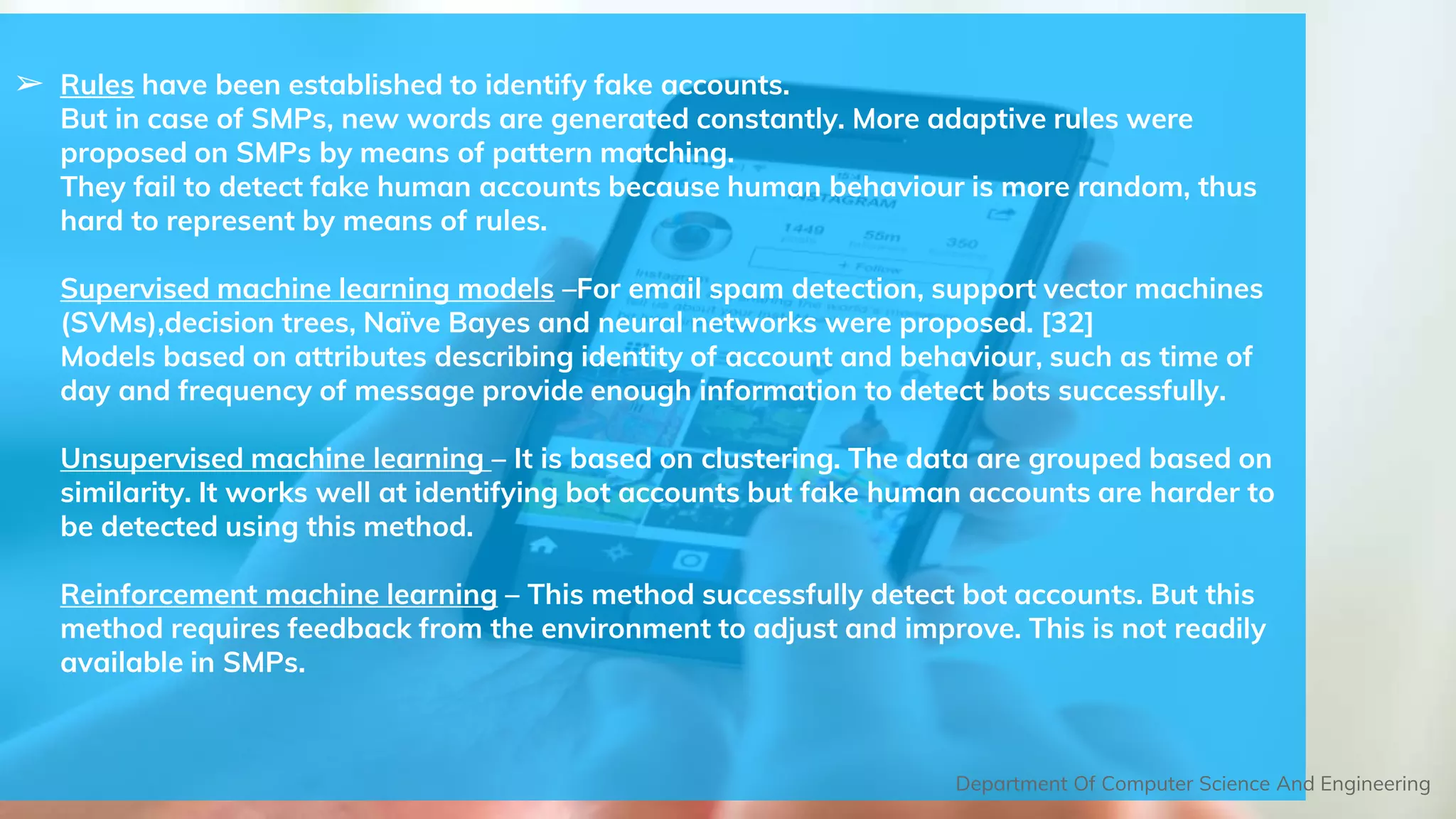 Seminar on detecting fake accounts in social media using machine ...