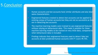 Seminar on detecting fake accounts in social media using machine learning | PPTX