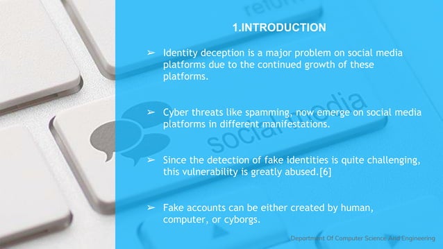 Seminar on detecting fake accounts in social media using machine learning | PPTX