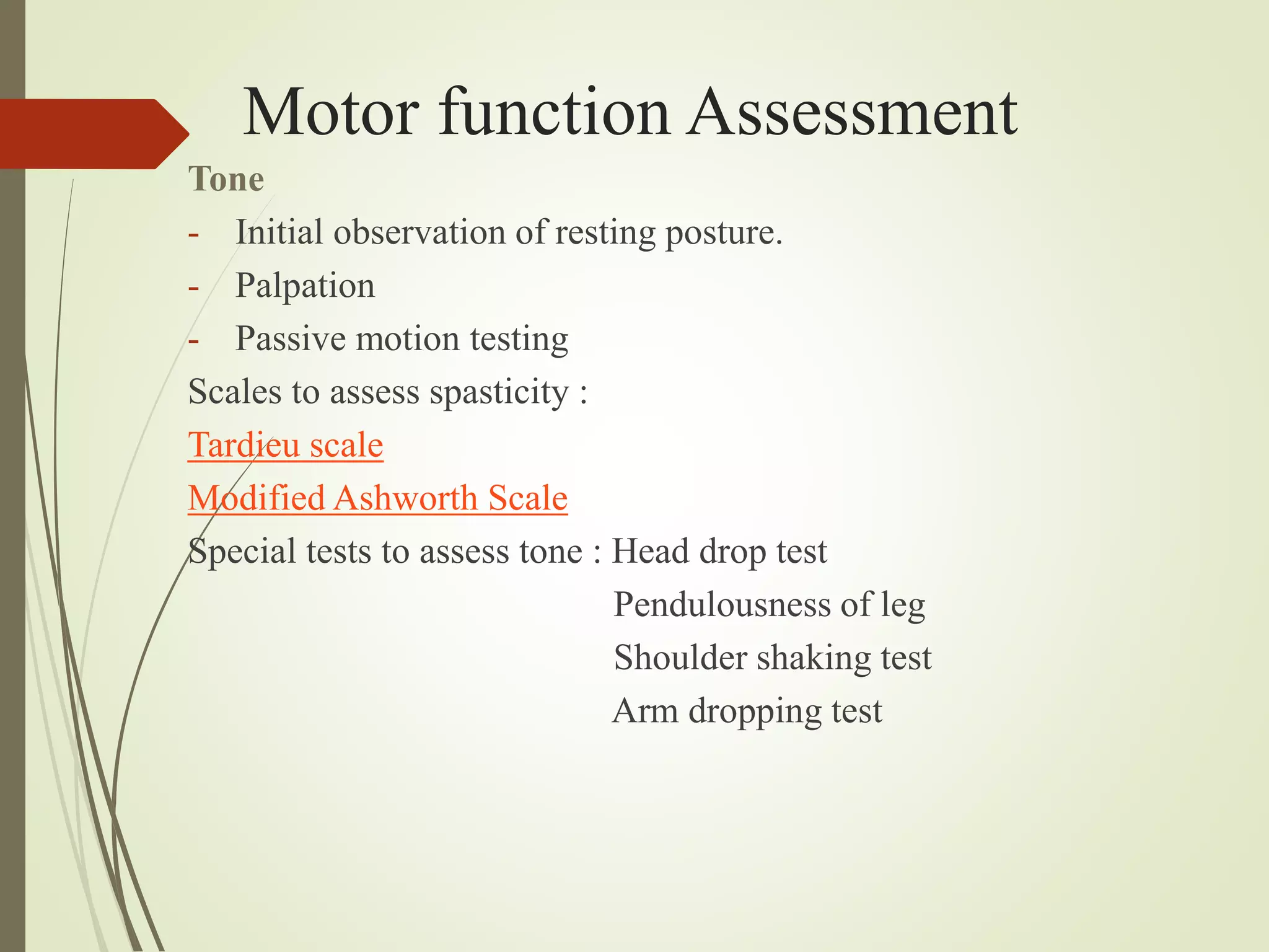 Motor control Assessment | PPTX