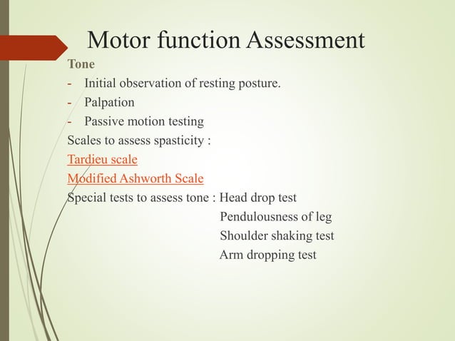 Motor control Assessment | PPTX | Physical Therapy | Wellness