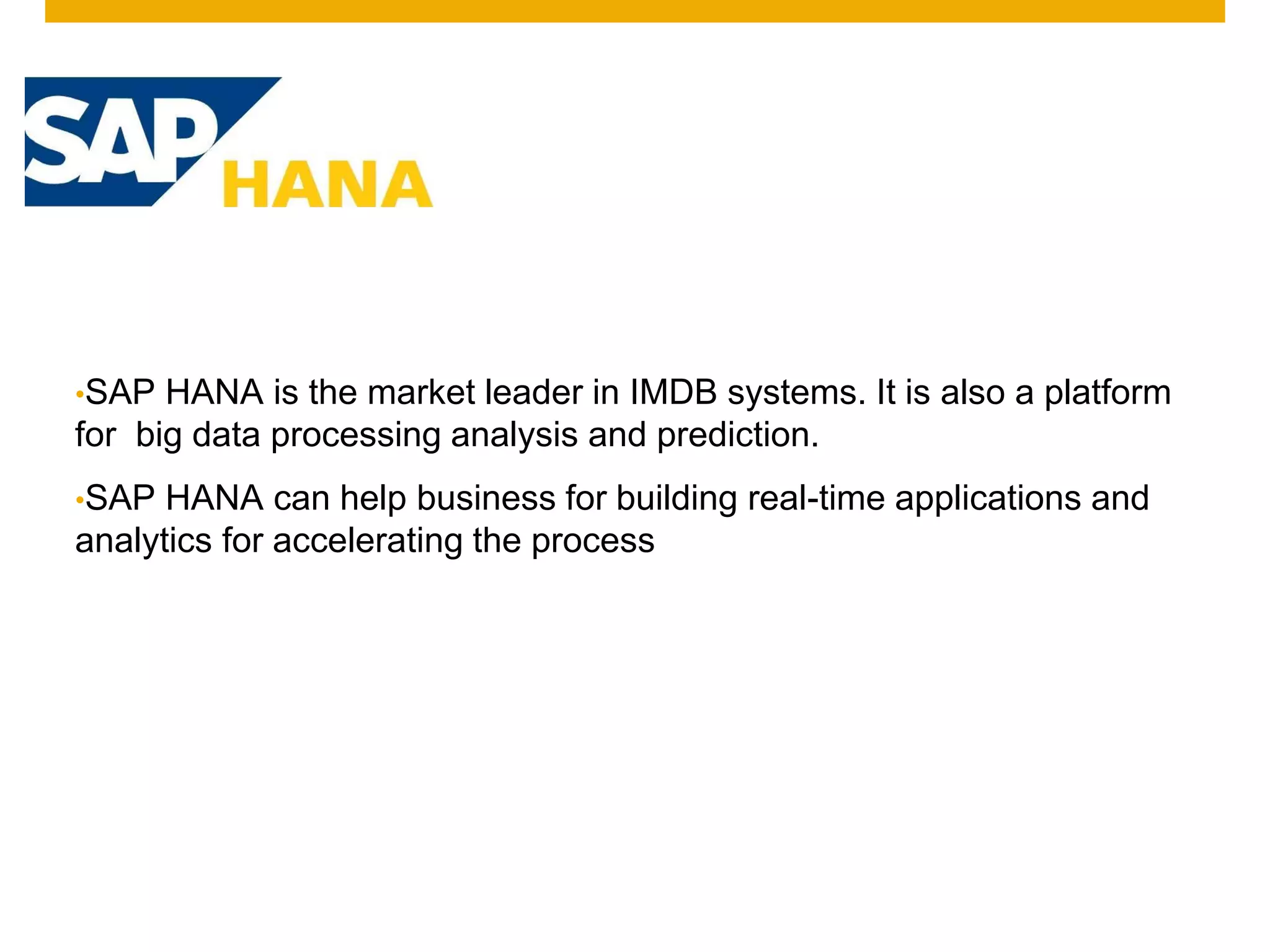 IN-MEMORY DATABASE SYSTEMS.SAP HANA DATABASE. | PPTX