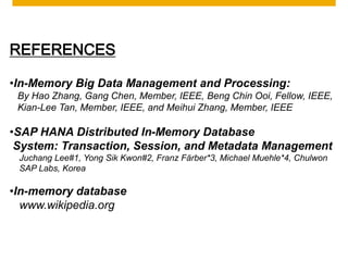 IN-MEMORY DATABASE SYSTEMS.SAP HANA DATABASE. | PPTX