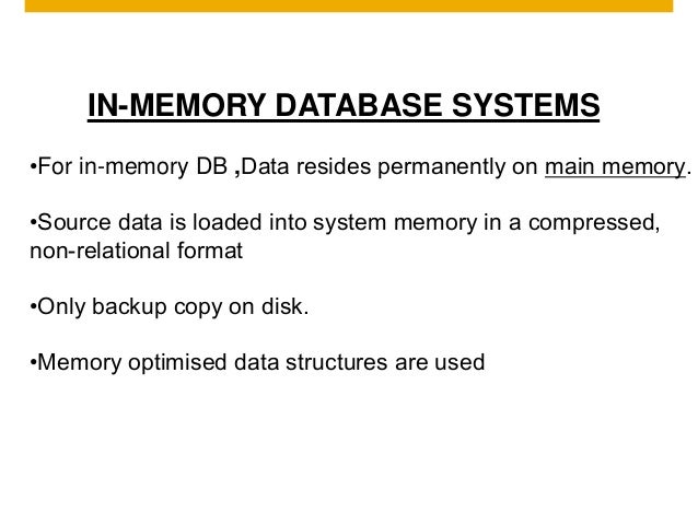 In Memory Database Systems Sap Hana Database