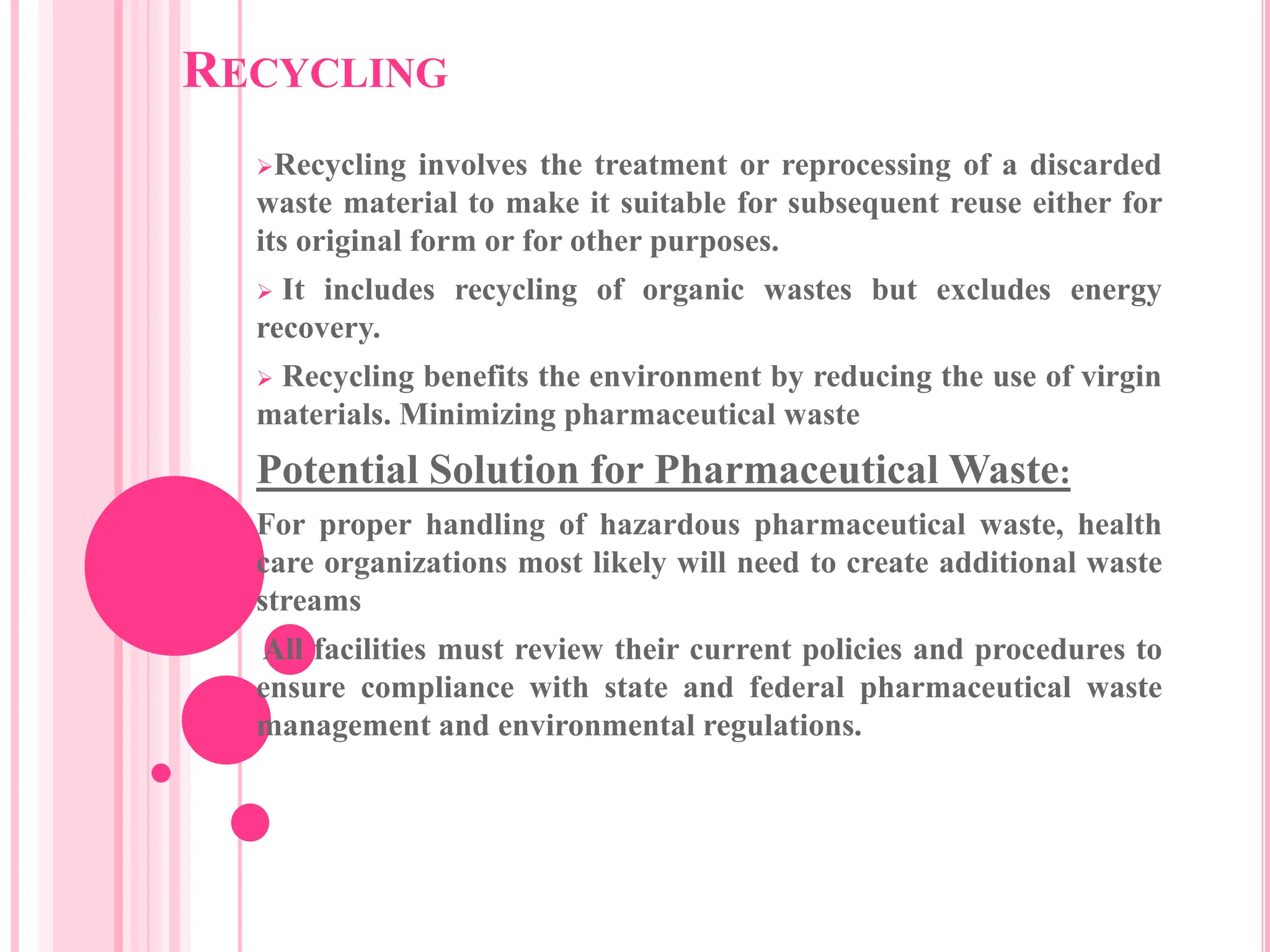 Disposal and management of pharmaceutical waste | PPTX