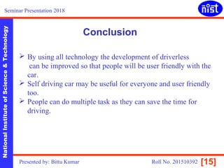 Self Driving Car Seminar presentation | PPT