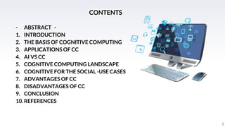 Cognitive computing ppt. | PPTX