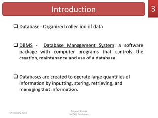 Introduction to NOSQL databases | PPTX