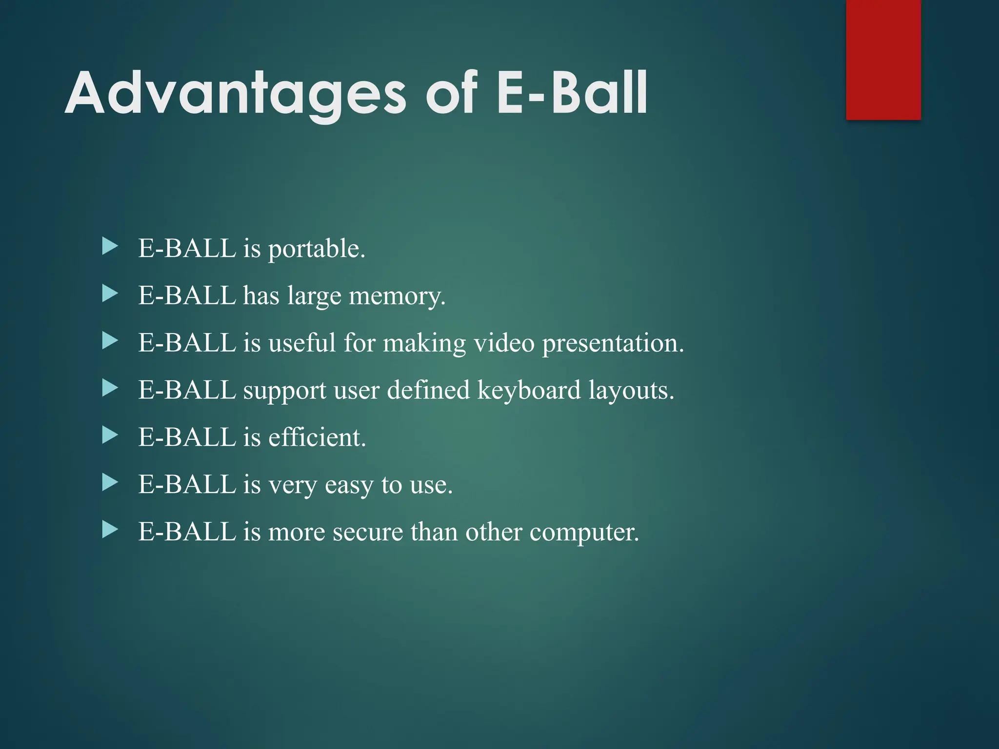 SEMINAR PPT ON E BALL.pptx it is for e ball | PPTX