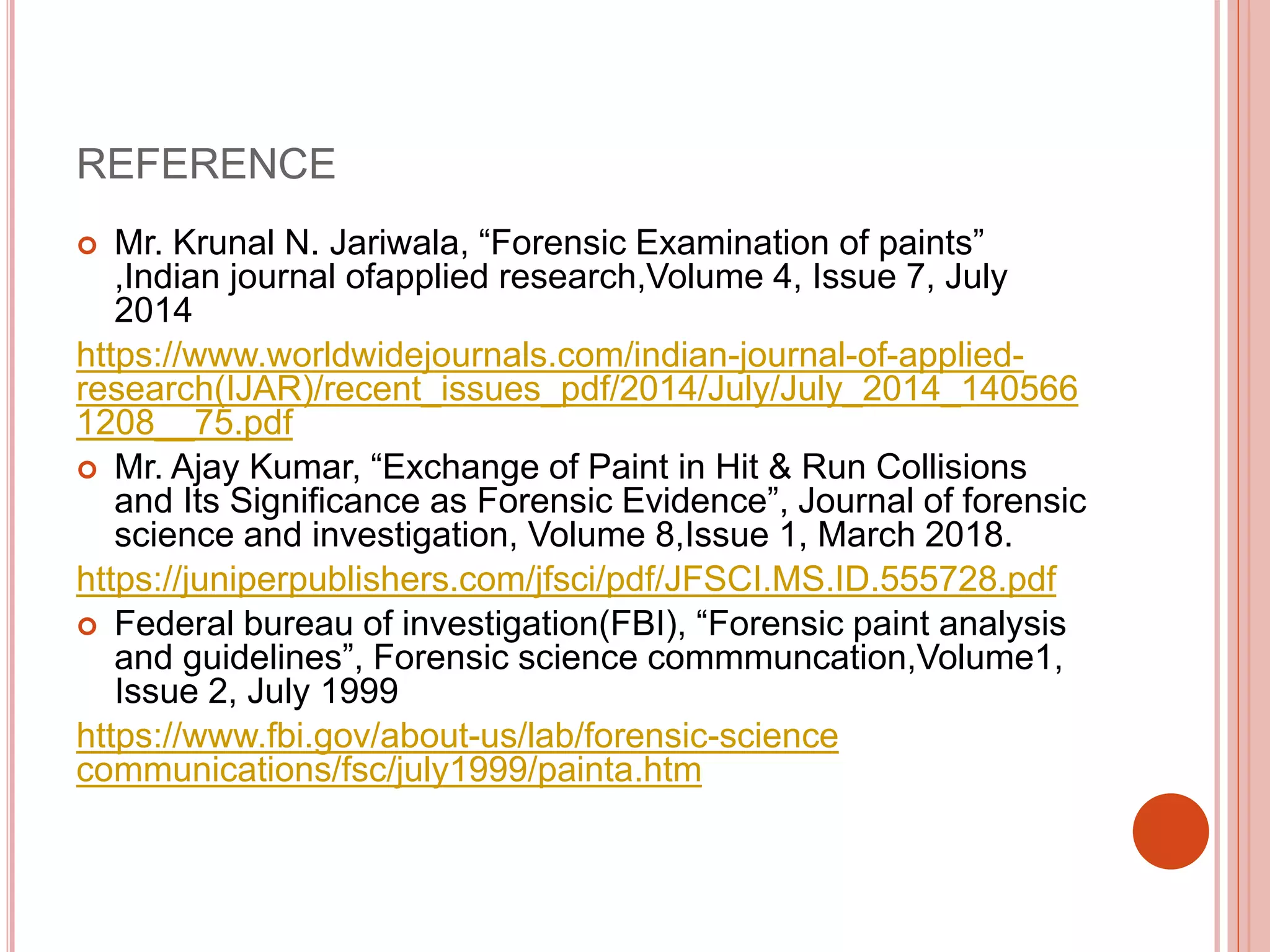 Paints as evidence | PPTX
