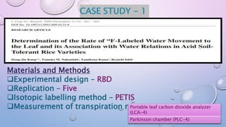 Use of stable and radio isotopes to understand the plant physiological ...