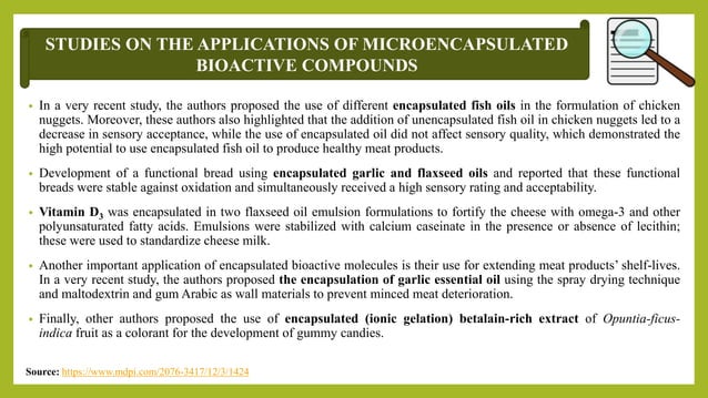 Micro-encapsulation as a noble technique for application of Bio-active ...