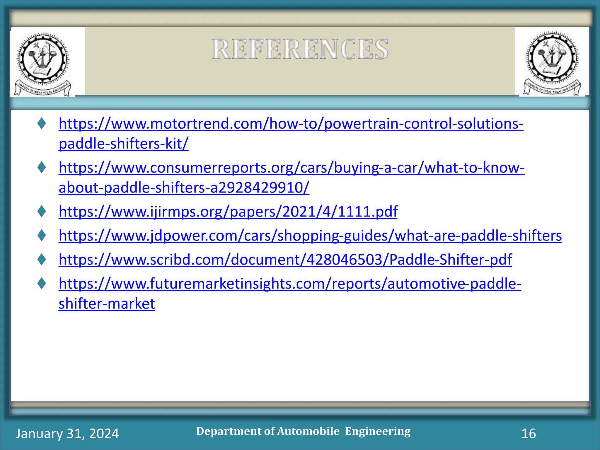 Paddle shifter | PPTX