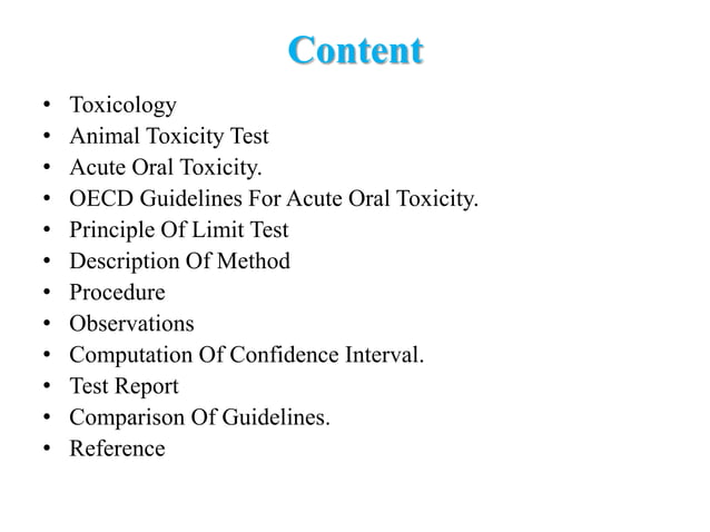 Acute Toxicity by OECD Guidelines | PPTX | Chemistry | Science