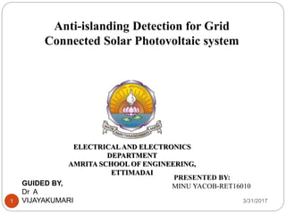 anti islanding technology(passive) | PPTX