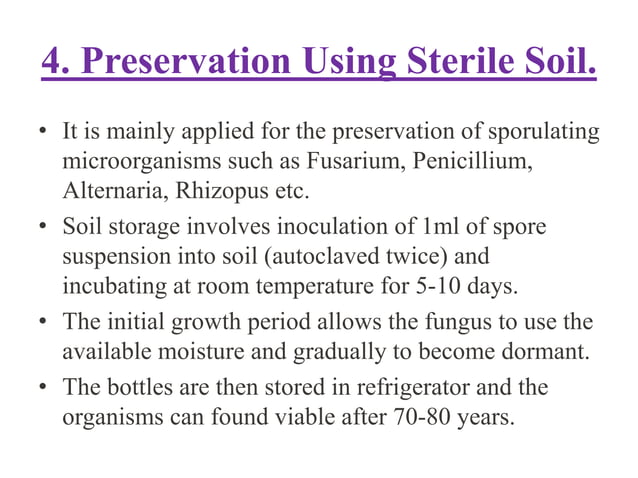 Microbial Culture Preservation and its Methods | PPTX