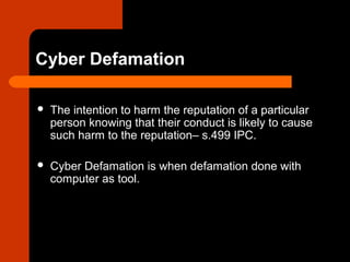 Cyber Defamation