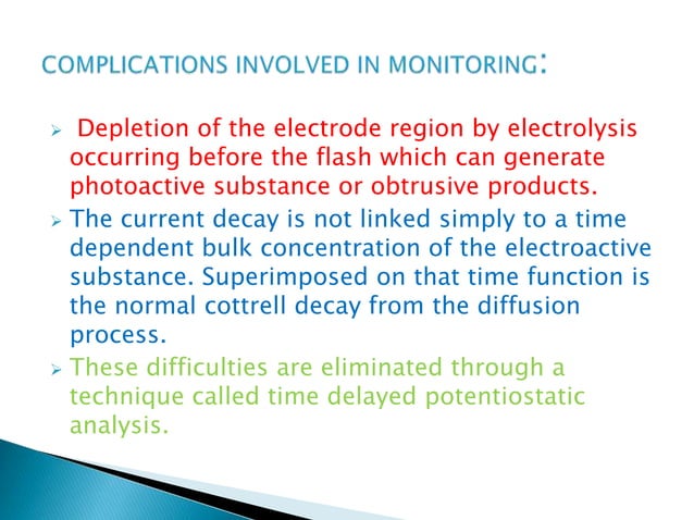 Electrochemical Monitoring of Photolytic Intermediates | PPT