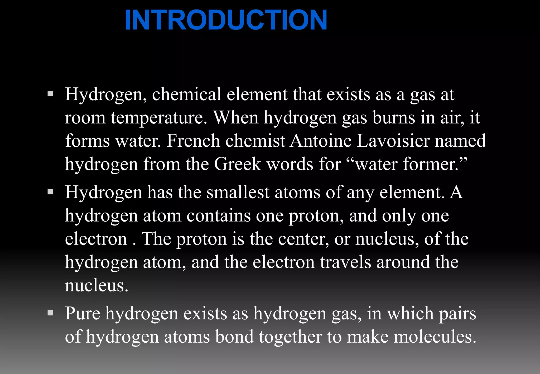 ALL ABOUT OF HYDROGEN IN A PRESENTATION | PPTX