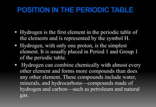 ALL ABOUT OF HYDROGEN IN A PRESENTATION | PPTX