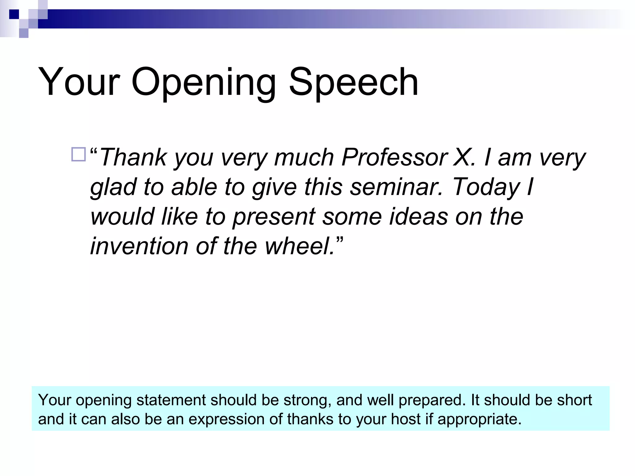 How to successfully give a seminar presentation | PPT