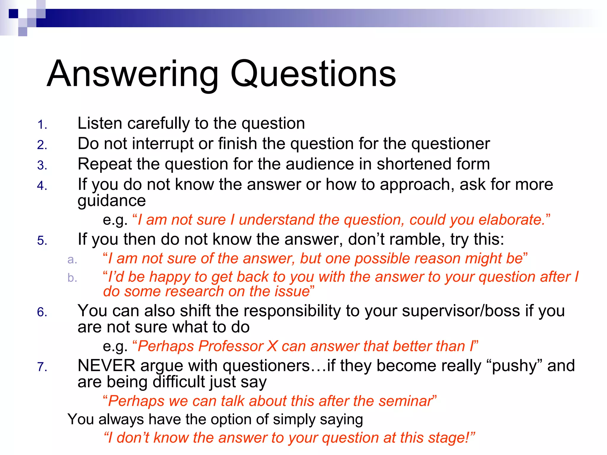 How to successfully give a seminar presentation | PPT