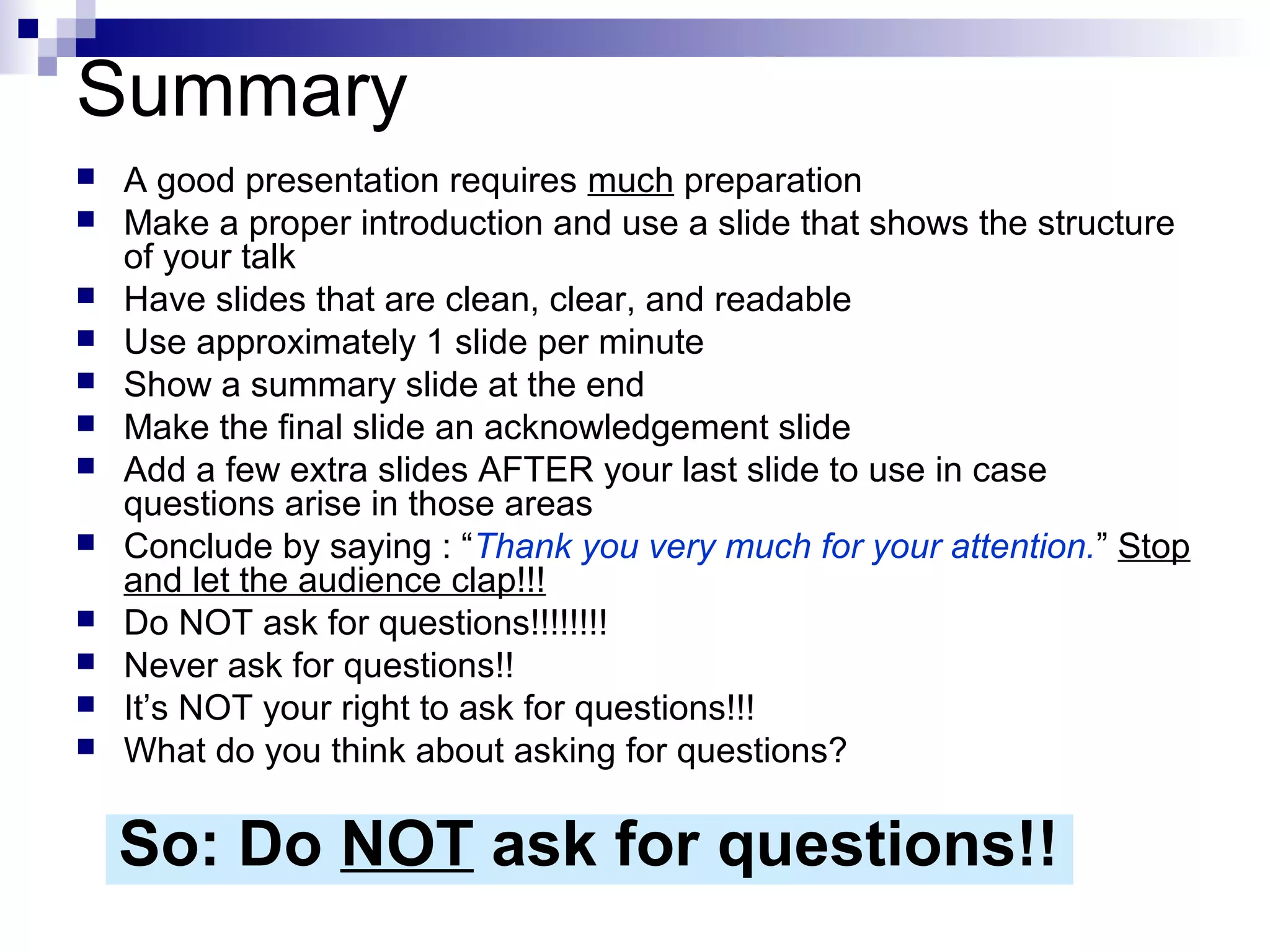 How to successfully give a seminar presentation | PPT