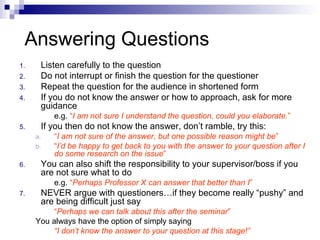 How to successfully give a seminar presentation | PPT