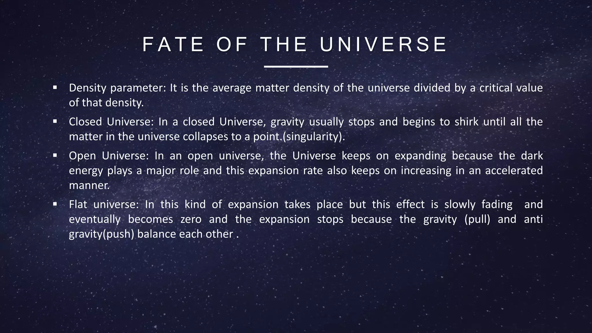 Seminar presentation on Hubble's Law and Expanding Universe | PPTX