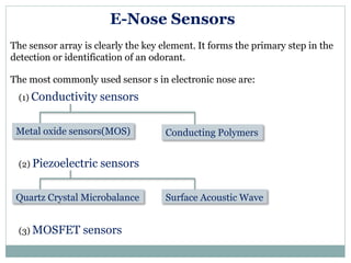 Electronic Nose(e-Nose) | PPTX | Consumer Electronics | Technology & Computing