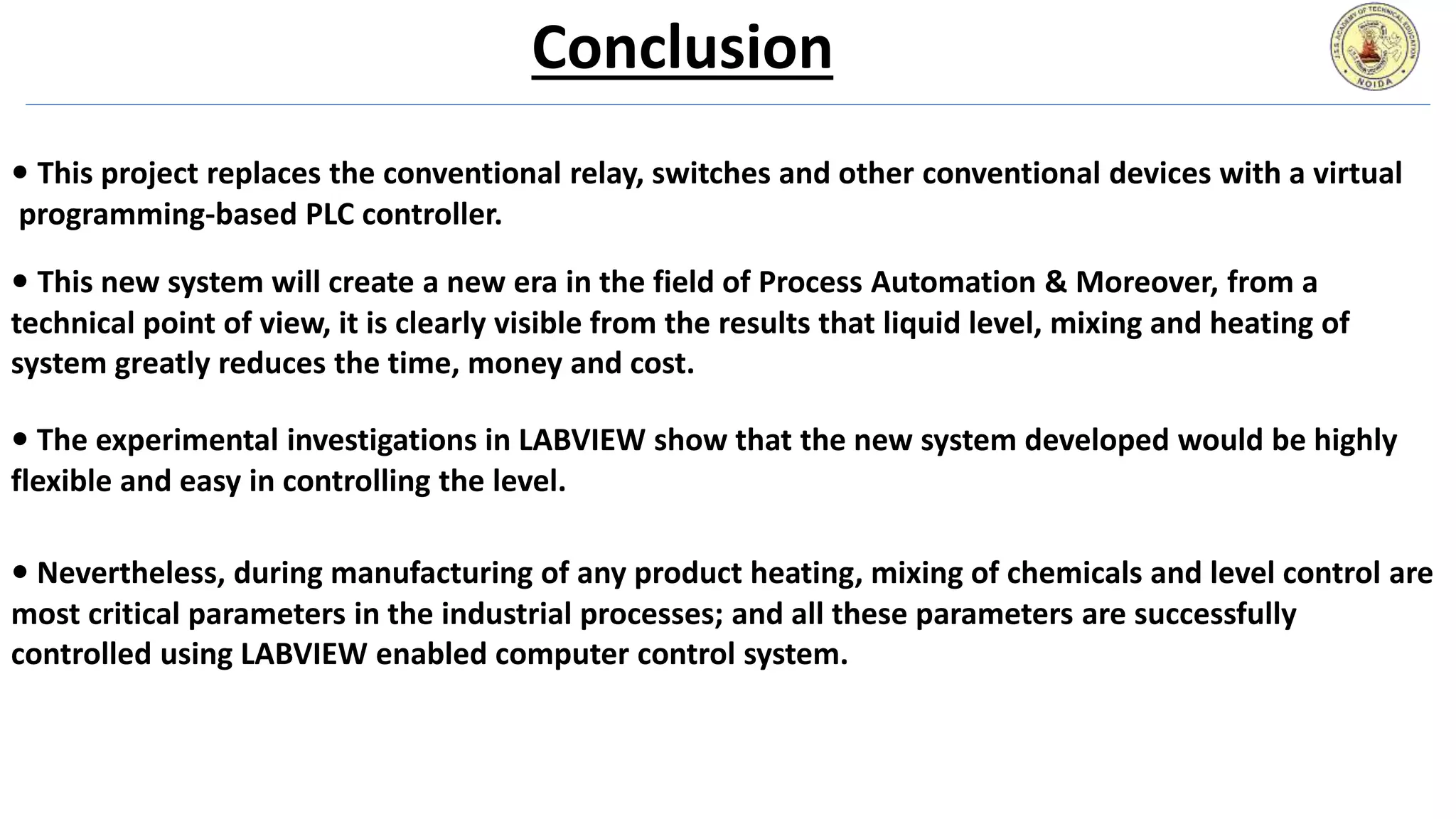 Seminar INDUSTRIAL AUTOMATION & CONTROL THROUGH PLC AND LABVIEW presentation | PPT