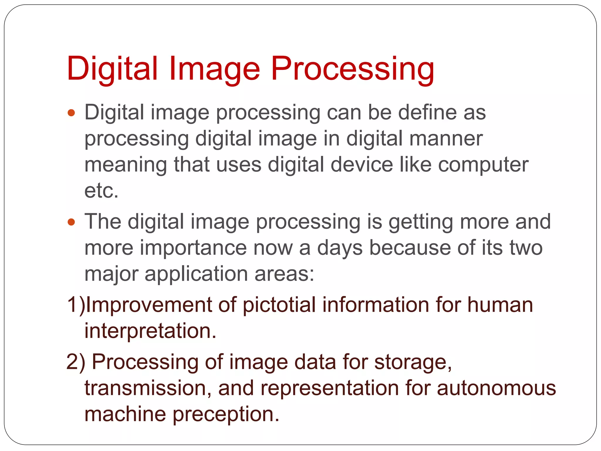 Digital Image Processing presentation | PPT