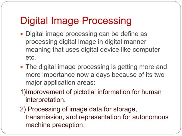 Digital Image Processing presentation | PPT