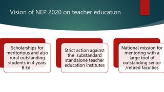 NEP2020 ON TEACHER EDUCATION(SEMINAR Presentation.pptx) | PPTX