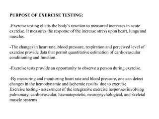 Clinical exercise testing: purpose, modalities, protocol | PPTX