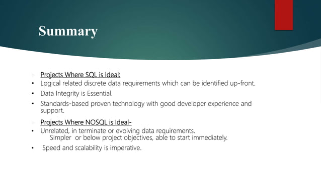 Sql vs NoSQL-Presentation | PPTX | Databases | Computer Software and ...