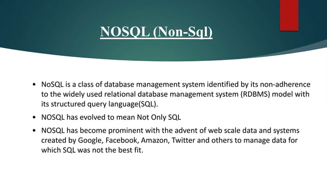 Sql vs NoSQL-Presentation | PPTX | Databases | Computer Software and Applications