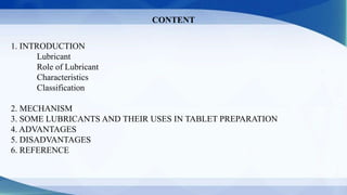 LUBRICANTS USED IN TABLET MANUFACTURING | PPT