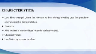 LUBRICANTS USED IN TABLET MANUFACTURING | PPT