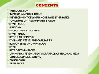 LYMPHOID TISSUE AND LYMPHATICS IN OROFACIAL REGION | PPTX