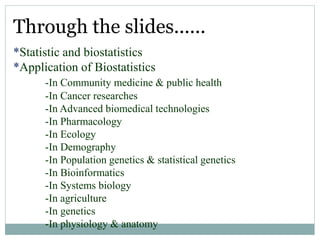 importance of biostatics in modern reasearch | PPTX