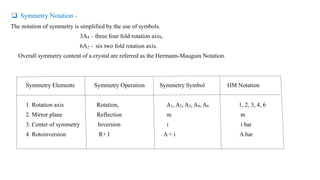 Symmetric properties of crystal system | PPTX
