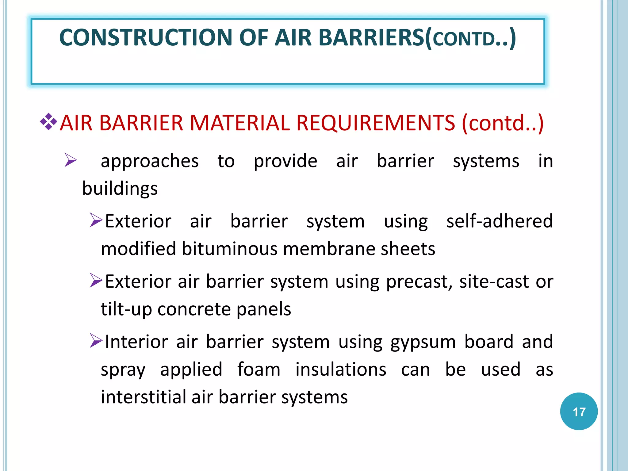 Air Barrier Systems in Buildings | PPTX