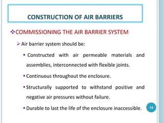 Air Barrier Systems in Buildings | PPTX