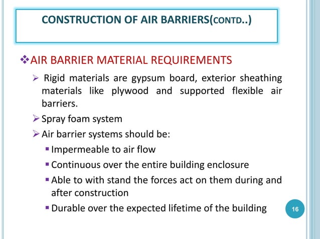 Air Barrier Systems in Buildings | PPTX | Indoor Environmental Quality ...