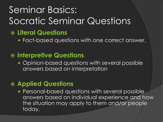 Using Socratic Seminar as an Assessment | PPTX