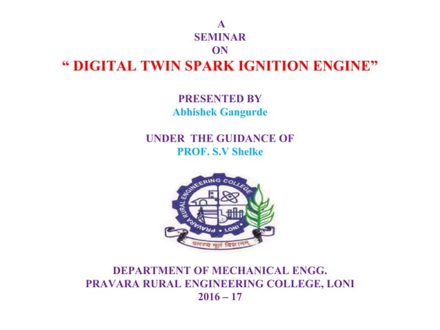 Seminar Presentation On Dual Twin Spark Ignition System Ppt